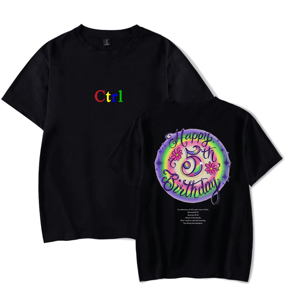 SZA Merch T Shirt Graphic Happy 5TH Birthday Rainbow Album Ctrl T ...