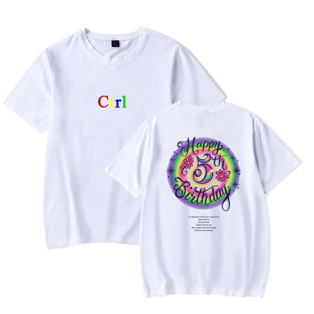 SZA Merch T Shirt Graphic Happy 5TH Birthday Rainbow Album Ctrl T ...