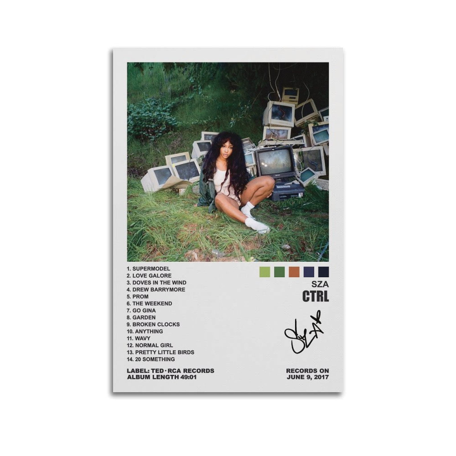 SZA Poster CTRL Album Cover Posters Anime Star Music Picture Wall Art ...