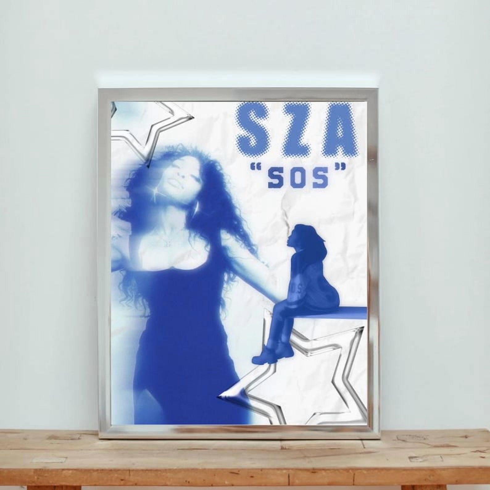 SZA SOS Blue Blur Poster, Dreamy R&B Music Artwork, Soft Aesthetic Wall ...