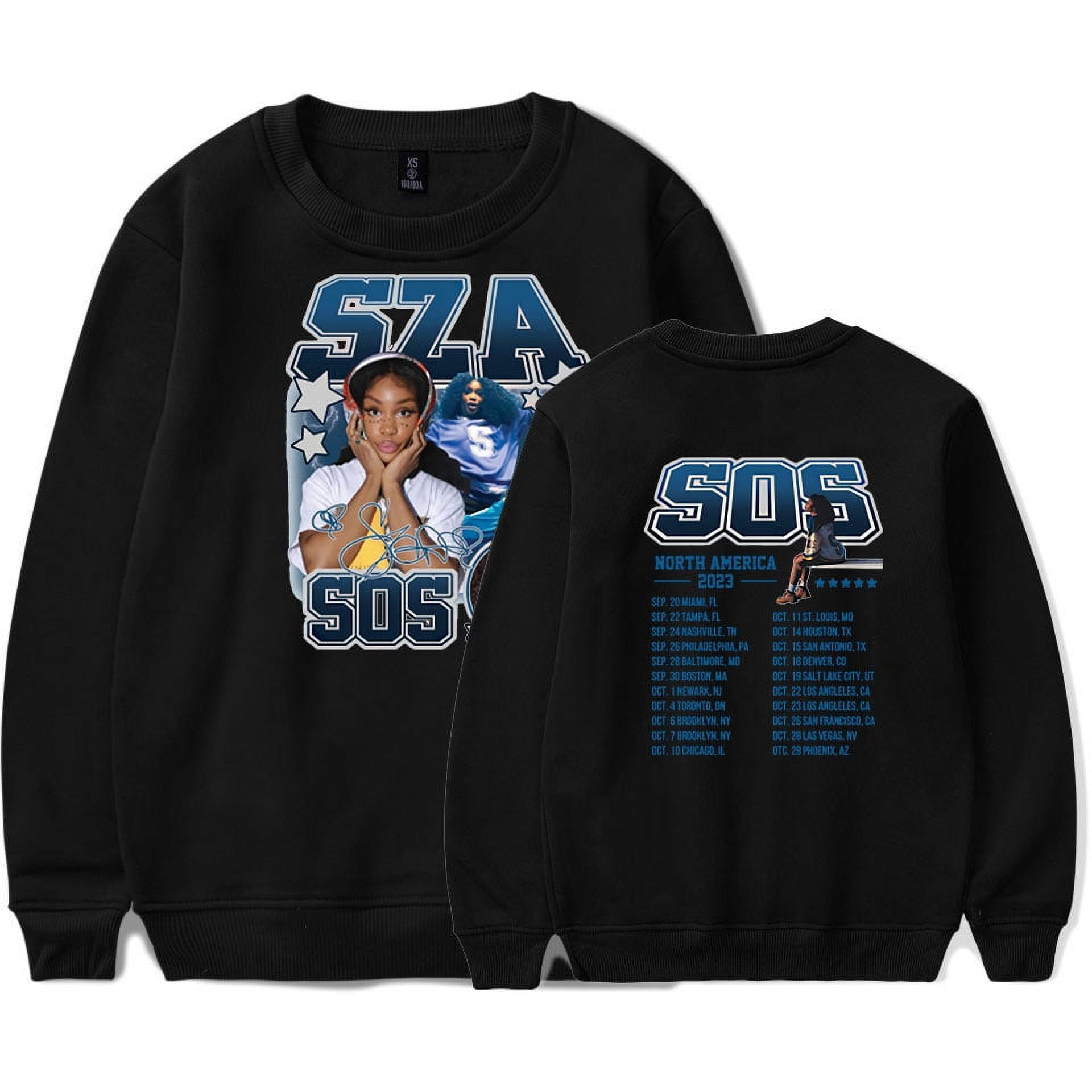 SZA SOS Tour Crewneck Sweater Women Men Fashion Casual Print Long ...