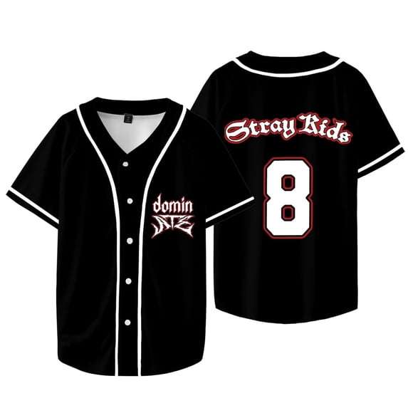 Stray Kids 8 Jersey Dominate World Tour Unisex Short-Sleeve Baseball ...