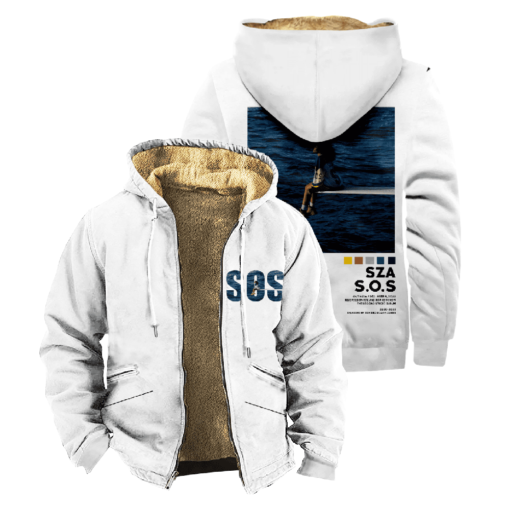 SZA SOS Zip Jacket New Album Zip Hooded Sweatshirt CosplayTrucksuit ...