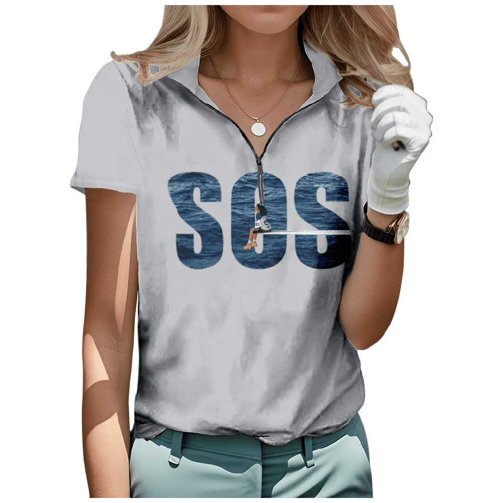 SZA Standing Neck Golf Women's Short Sleeved Shirt Singer Streetwear ...