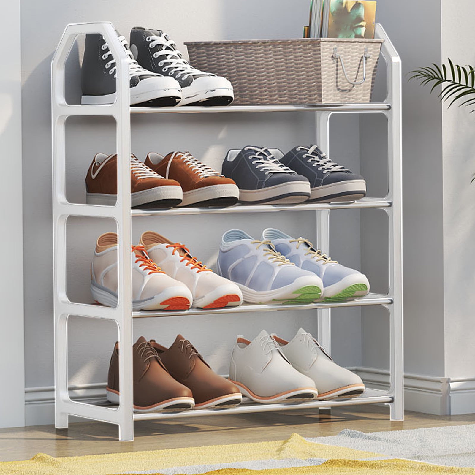 SZBAOAN 4-Tier Shoe Organizer, White - Walmart.com