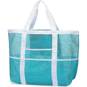 Livhil Large Beach Mesh Tote Bag, Foldable Beach Tote Bag Waterproof ...