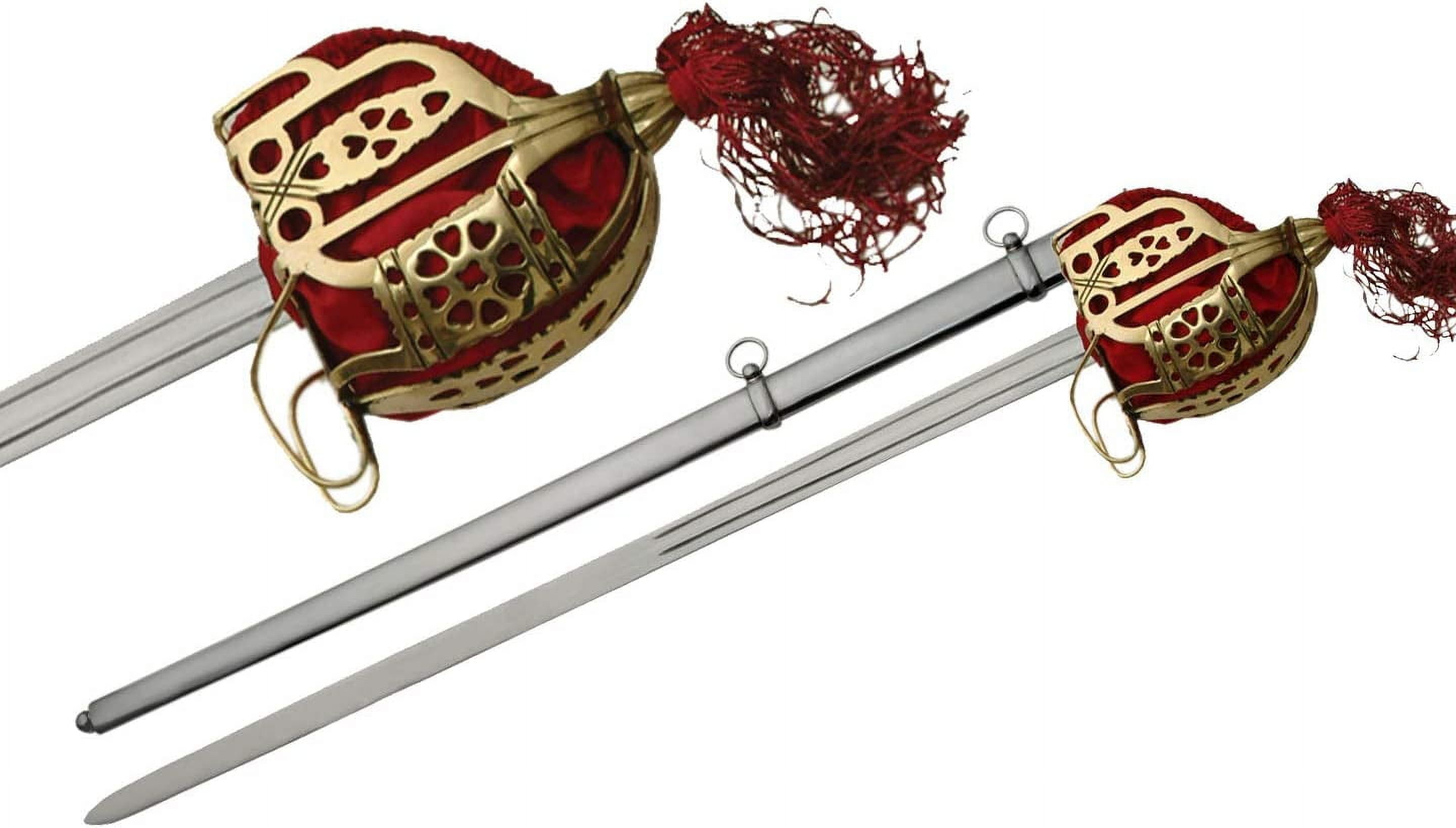 SZCO 41" Broad Scottish Sword- Ceremonial Sword with Basket Hilt, Red ...
