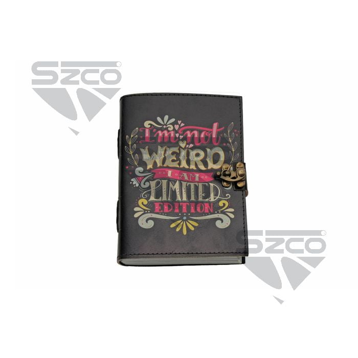 SZCO 5x7 Inch “I’m Not Weird” Leather Journal with Lock, Embossed ...