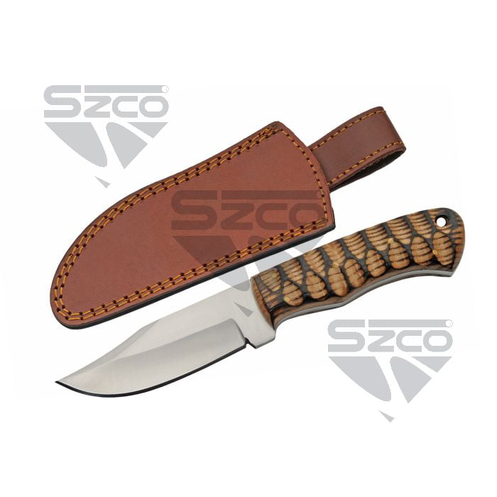 SZCO 8.5 Inch Grooved Wood Decorative Knife Stainless Steel Blade with ...