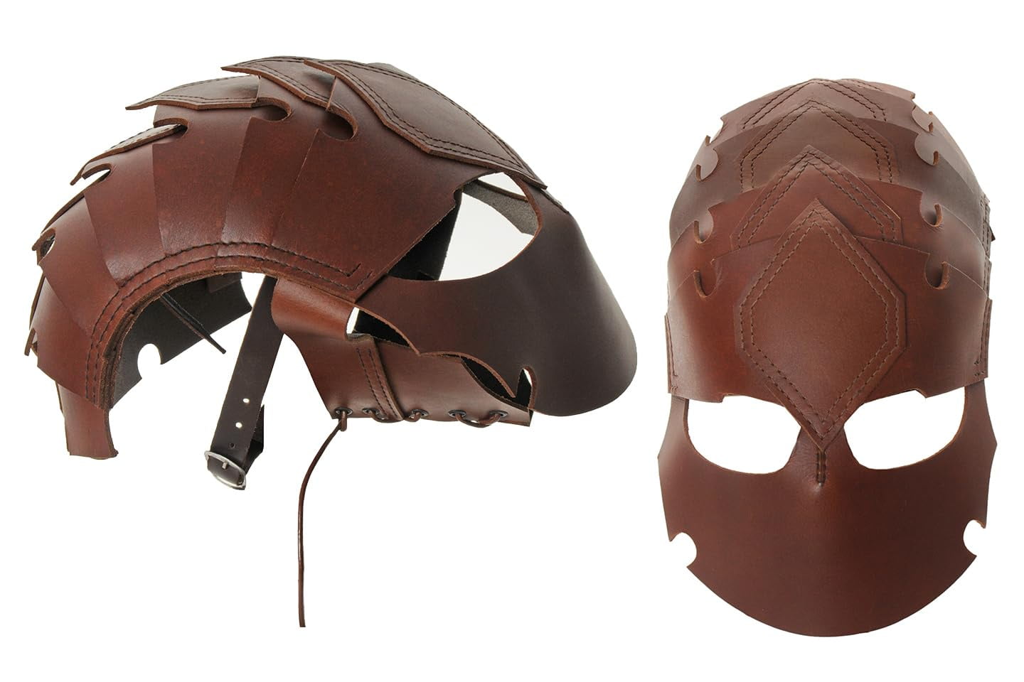 SZCO Leather Viking Helmet for Men – Handmade Top Grain Leather ...