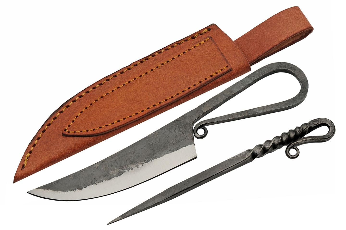 SZCO Supplies 7.75" Hand Forged Style Feasting Knif-e With Sheath ...