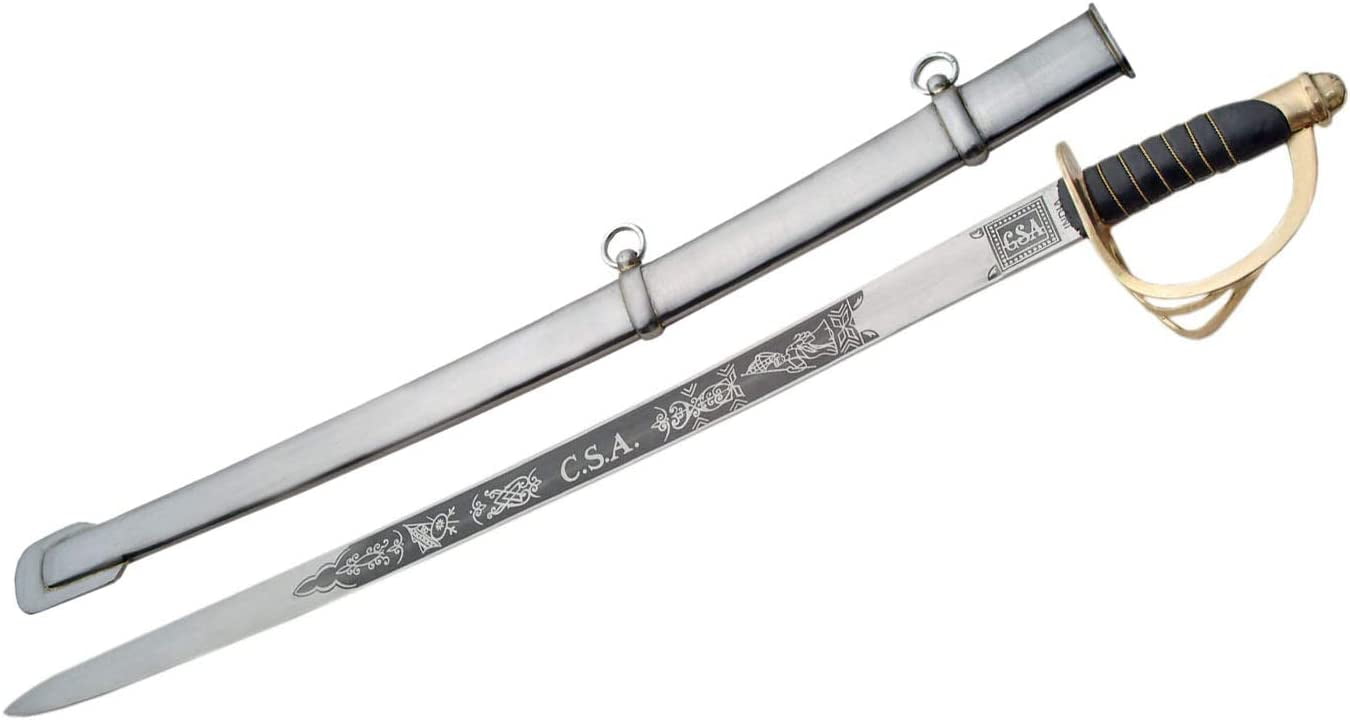 SZCO Supplies Small CSA Sword, 28-Inch Carbon Steel Blade with Brass ...