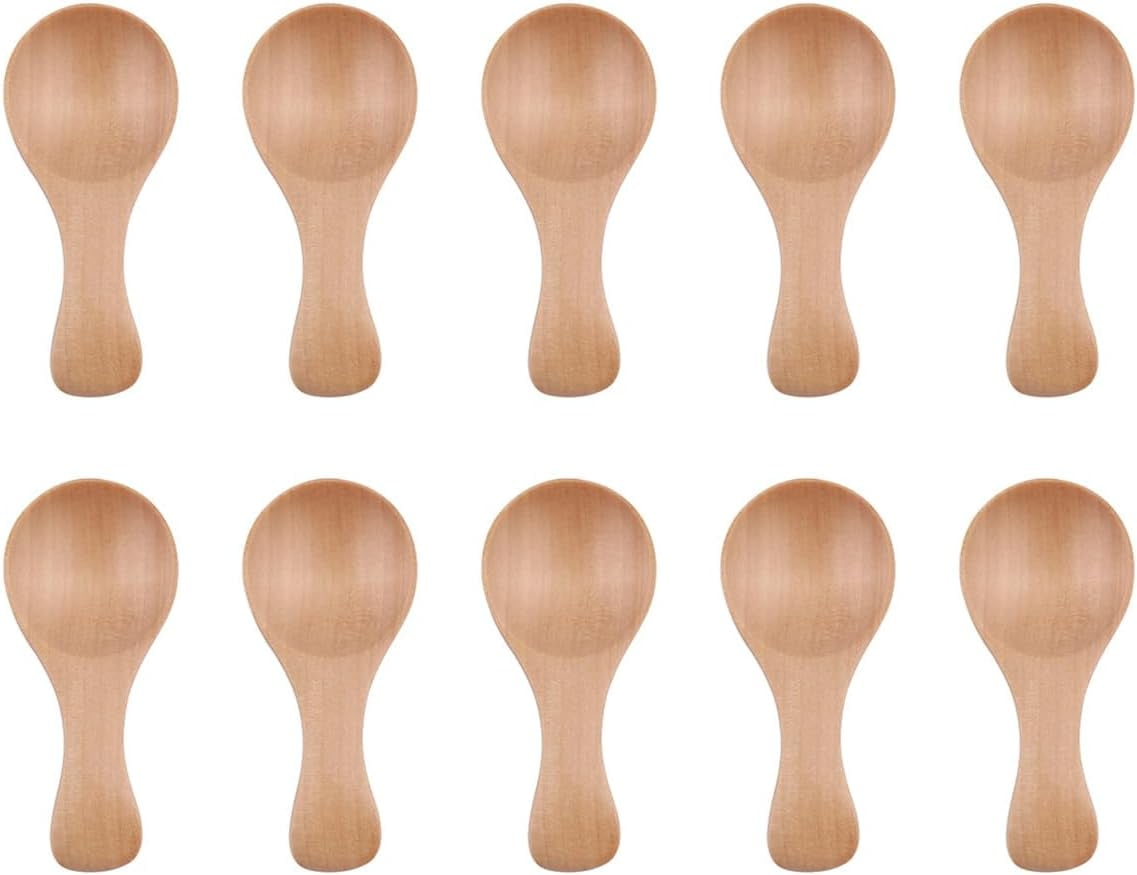SZCOAO-10 Pack Small Wooden Spoons, Mini Spoons for Spice Jars, Wooden ...