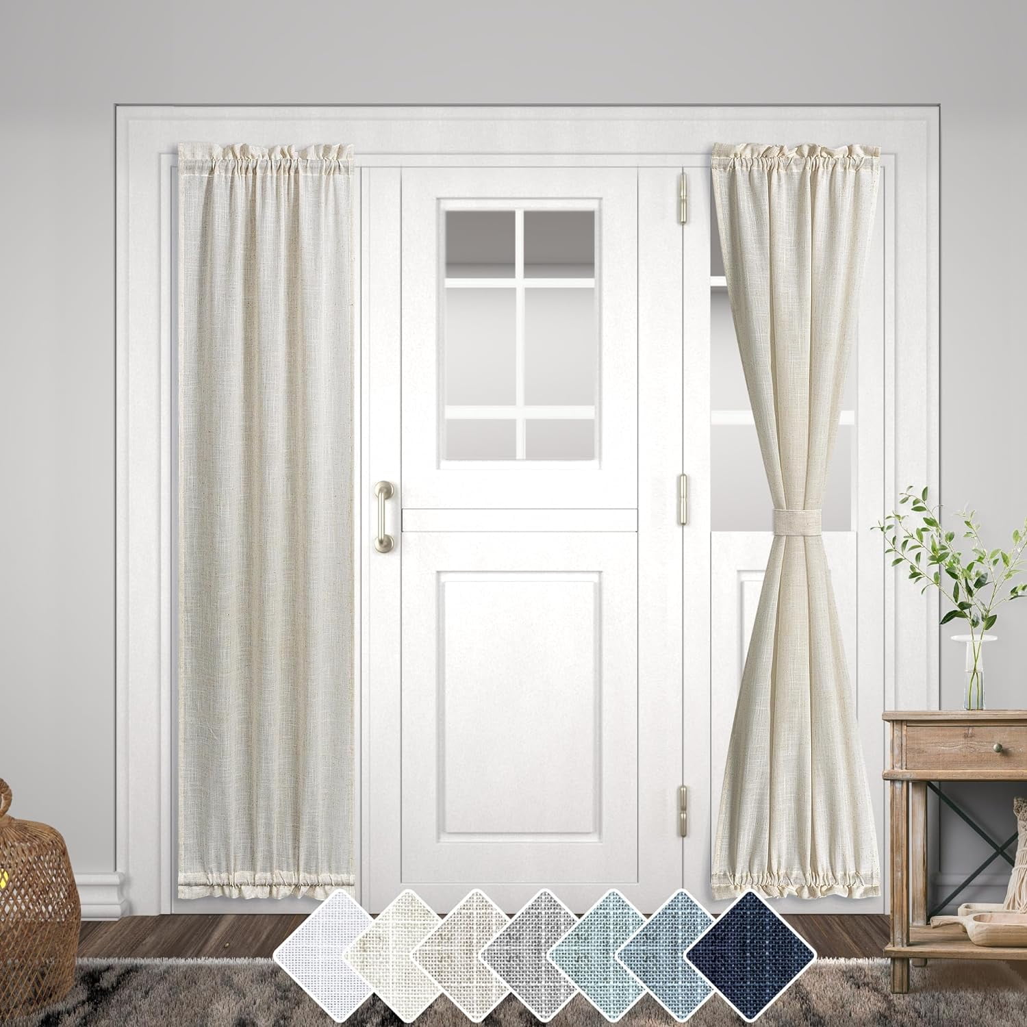 SZCOAO-Sidelight Door Curtains 72 Inches Long for Side Windows Linen ...