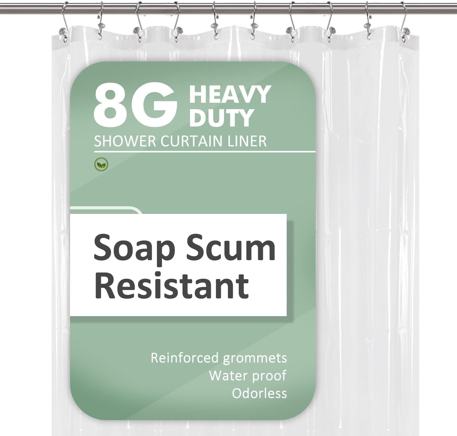 SZCOSO-54x78 Inch Stall Shower Curtain/Liner 8G Heavy Duty Clear PEVA, 3 Bottom Magnets ...