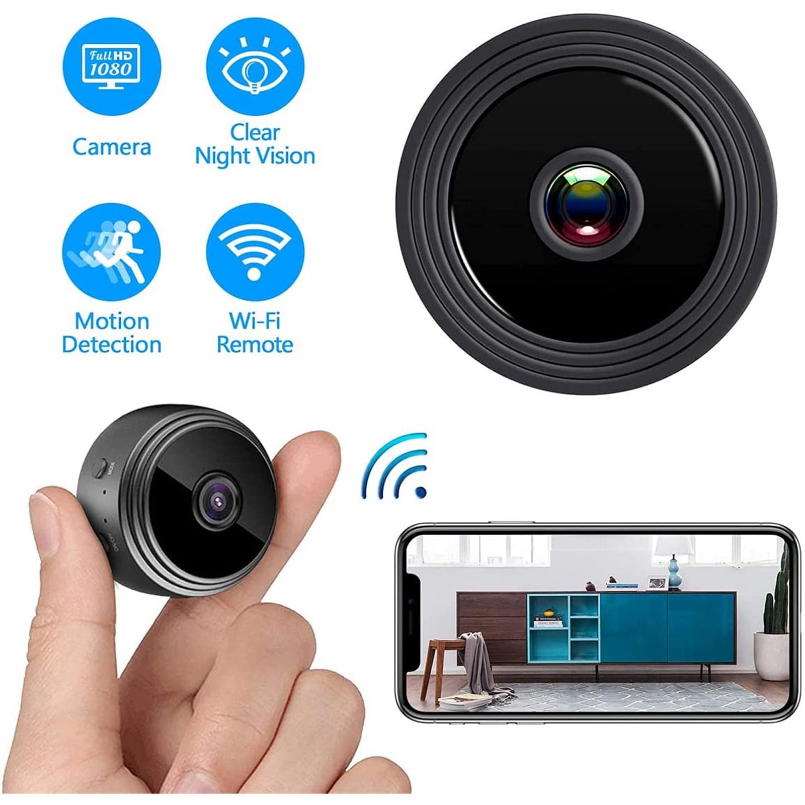 Adakot 1080P HD Mini Wireless Security Camera, Night Vision, Motion ...