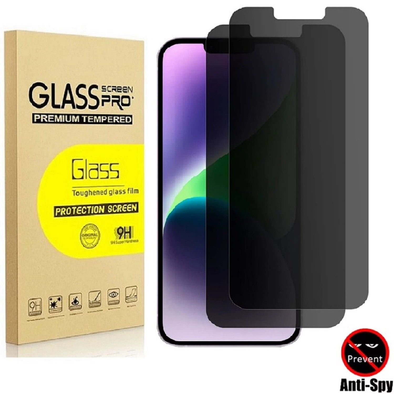 SZDUDU 2 Pack iPhone 13 Pro Privacy Screen Protector 6.1 Inch, 9H Anti ...