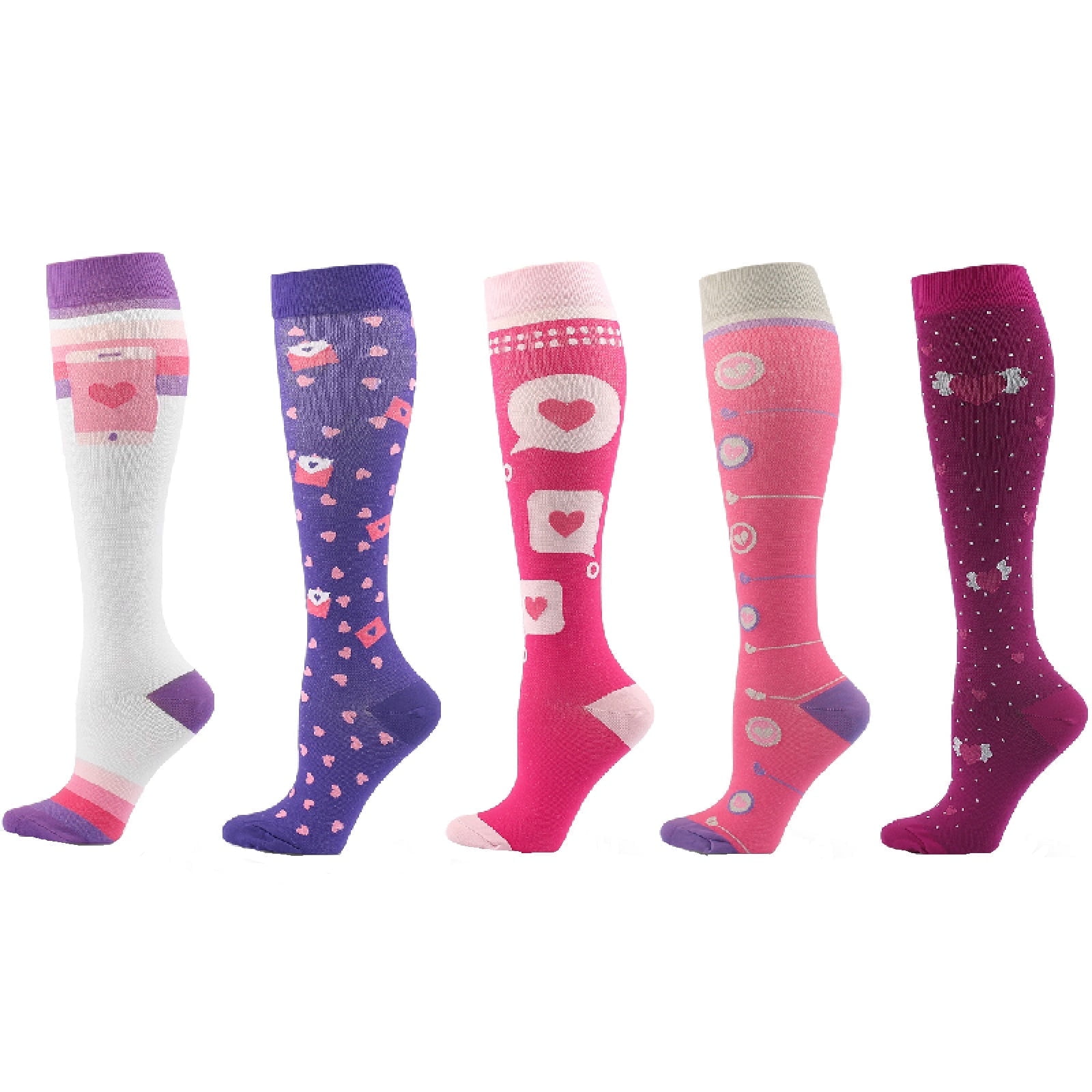 SZDUDU 5 Pairs Gradual Compression Stockings for Men & Women, 20-30 ...