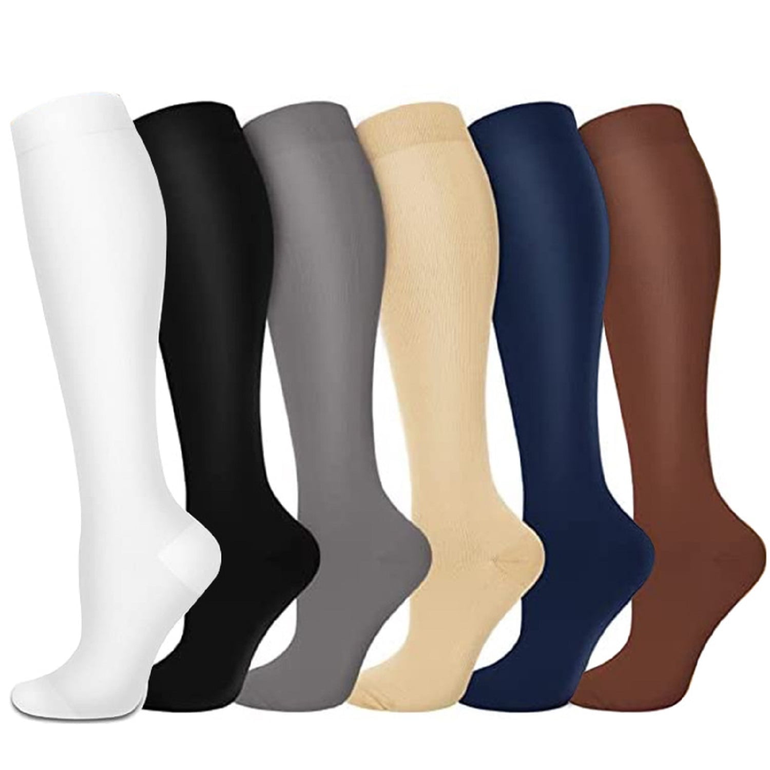 Adakot 6 Pairs Compression Socks, 20-30 mmHg, Circulation Support ...