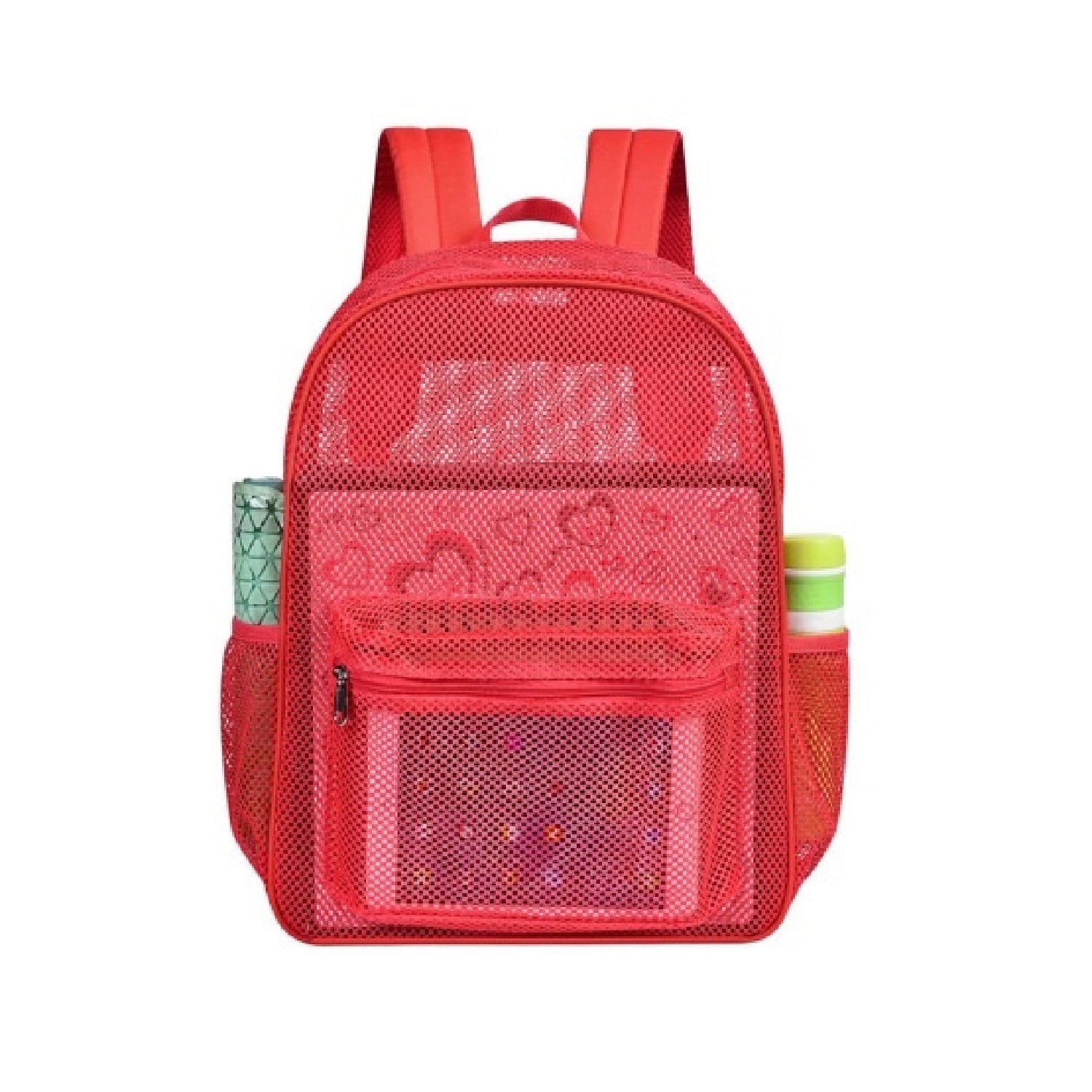 SZDUDU Heavy Duty Mesh Backpack for Adults, Semi-Transparent College ...