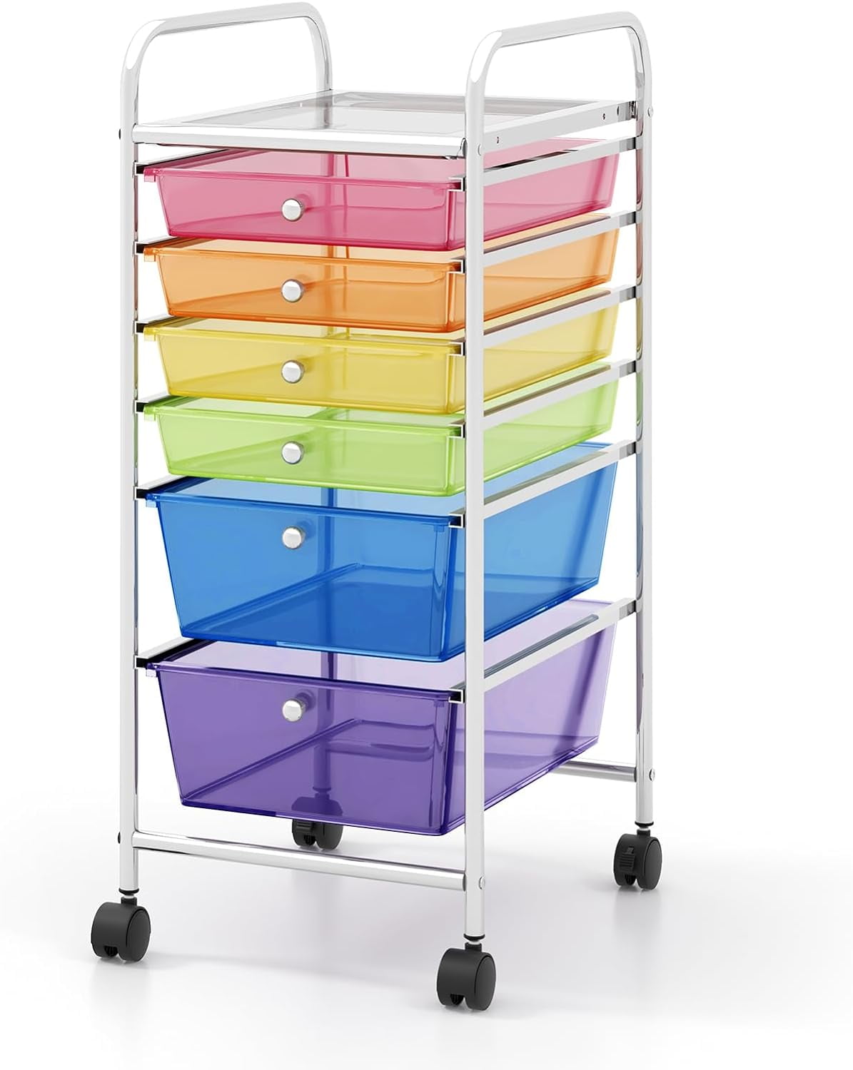 SZH 6-Drawer Rolling Storage Cart - Classroom Organization on Wheels w ...