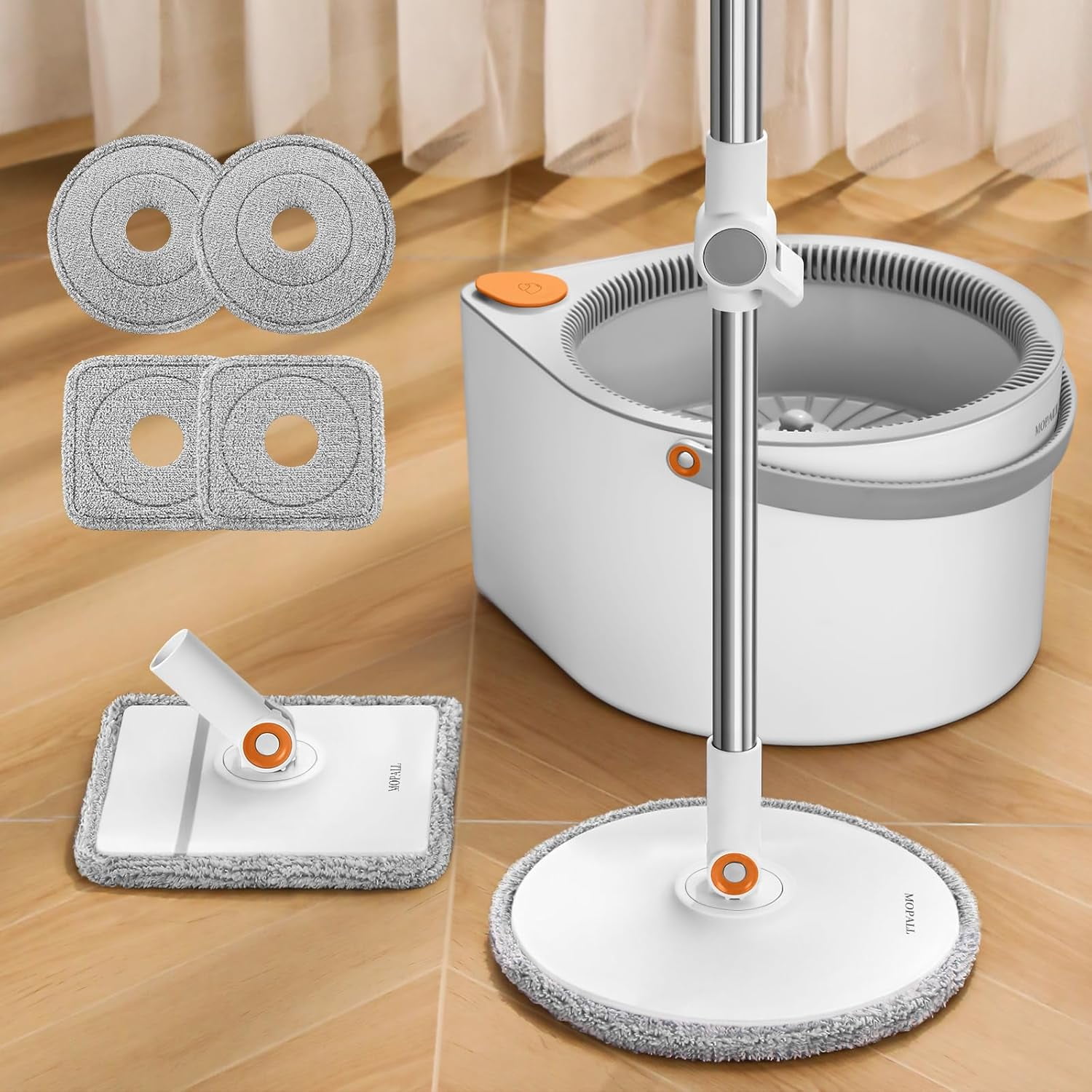 SZH Spin Mop and Bucket with Wringer Set for Home, Dual Chambers Dirty ...