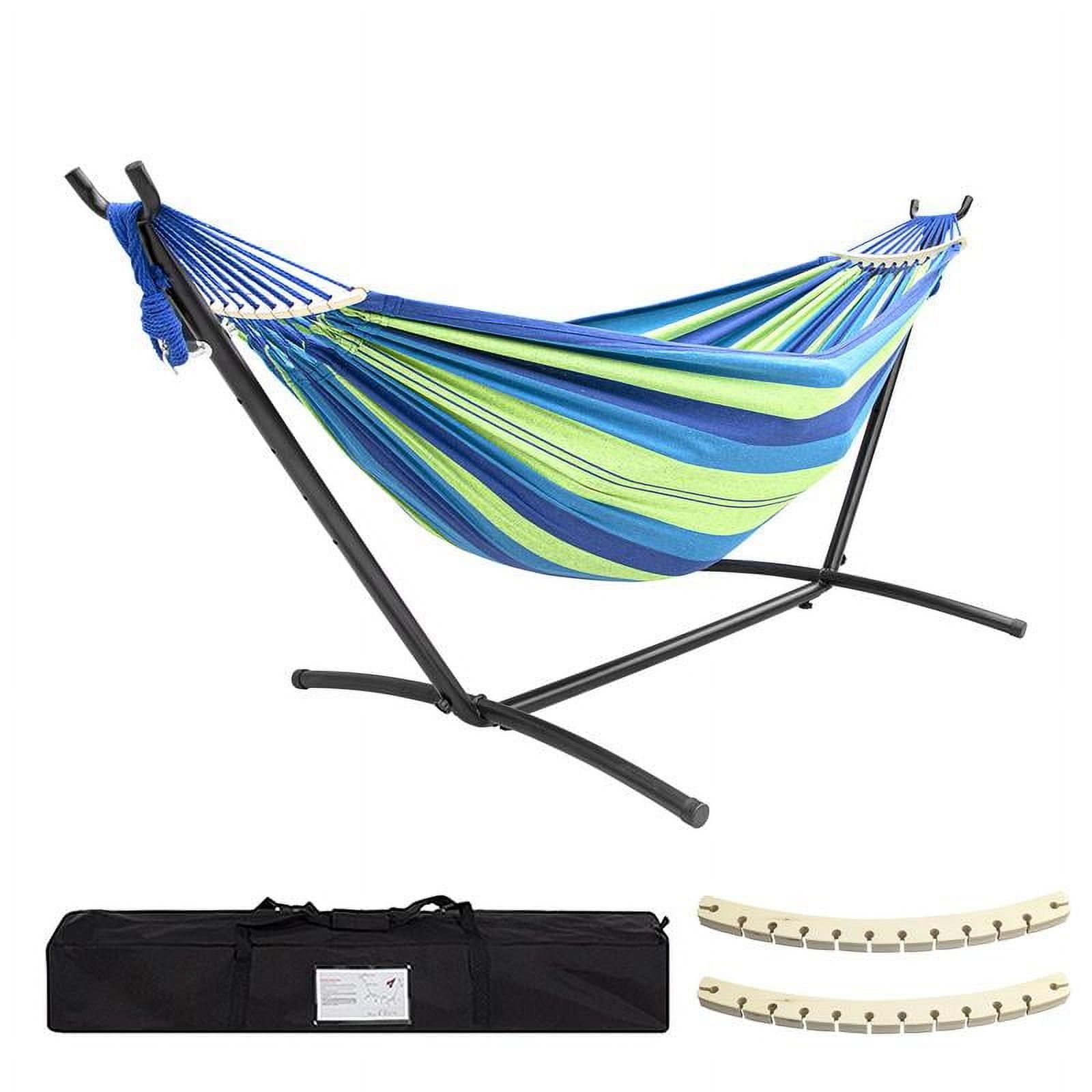 SZHLUX Double Hammock with Stand Included 450lb Capacity Steel Stand ...