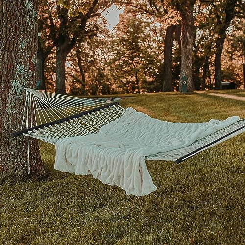 SZHLUX Double Rope Hammocks, Traditional Hand Woven Cotton Hammock with ...
