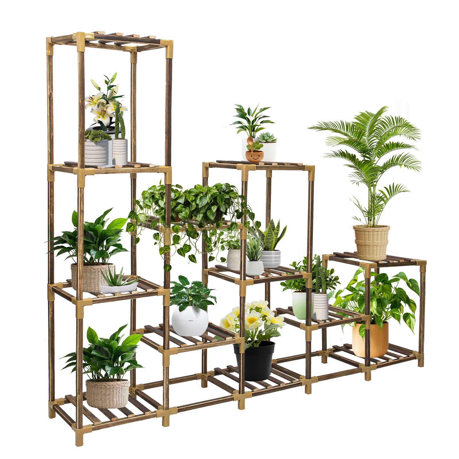 SZHLUX Plant Stand Indoor Outdoor, 12 Tier Plant Shelf for Multiple ...