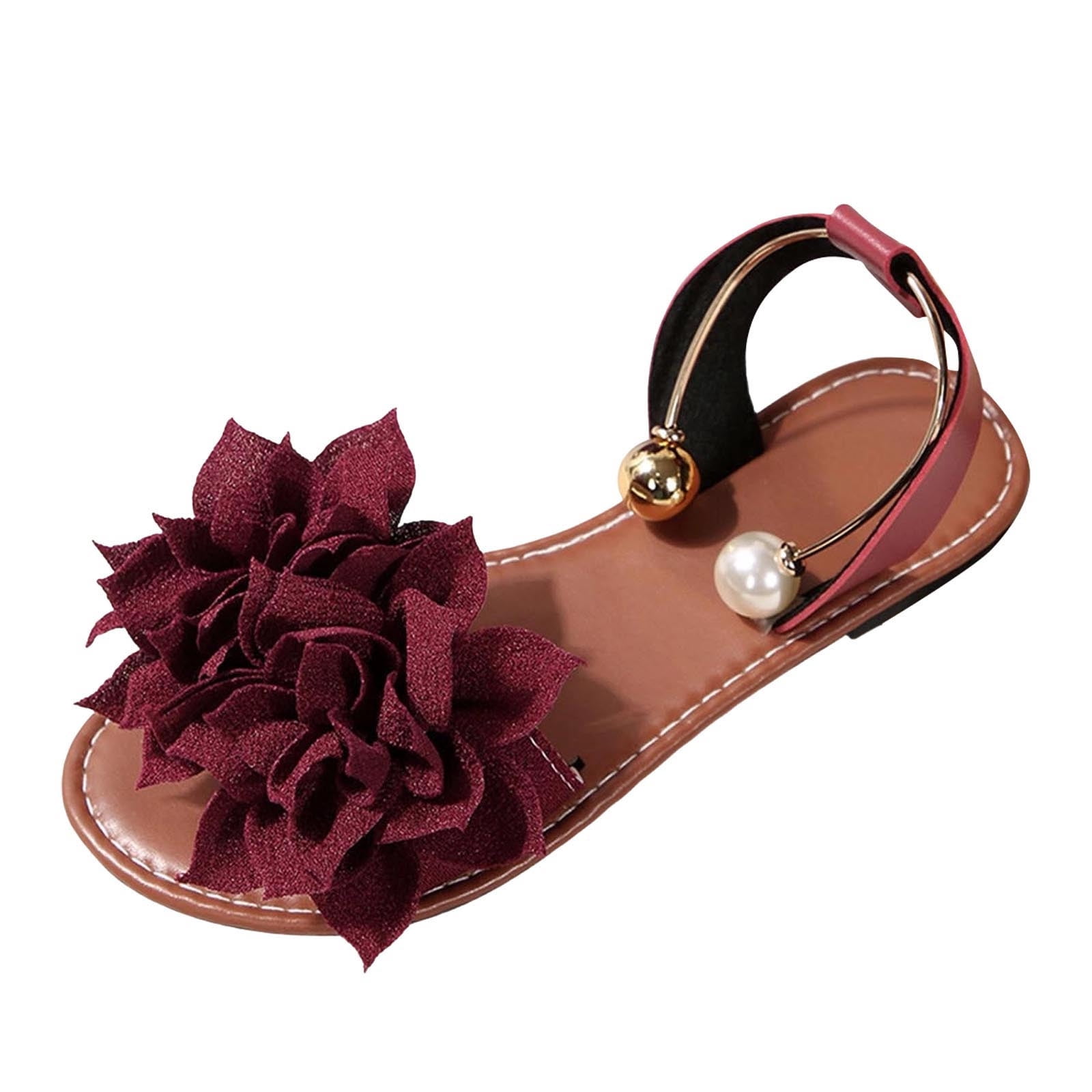 SZJXBUY Spring Sandals for Women 2026,Summer Casual Elegant Floral Flat ...
