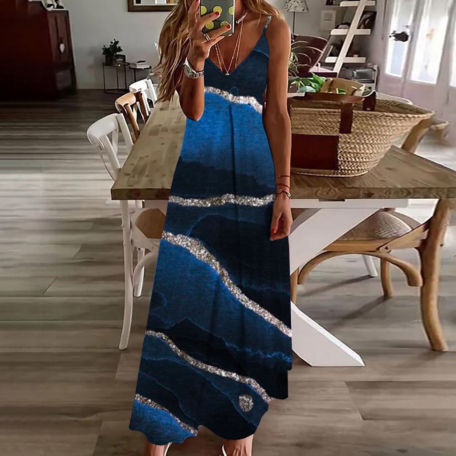 SZJXBUY Women Long Maxi Dress Marble,Summer Dresses for Women 2024 ...