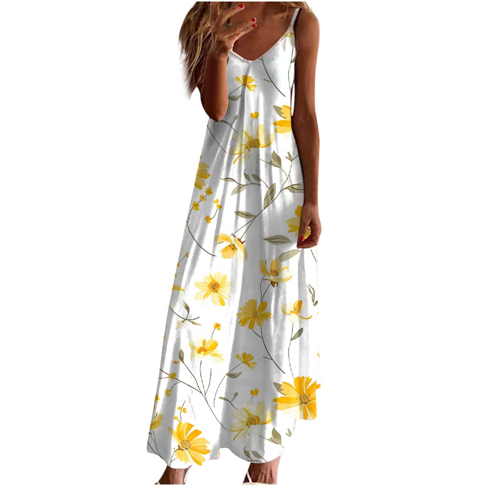 SZJXBUY Women's Summer Dresses,Women Floral Spaghetti Strap Sundress ...