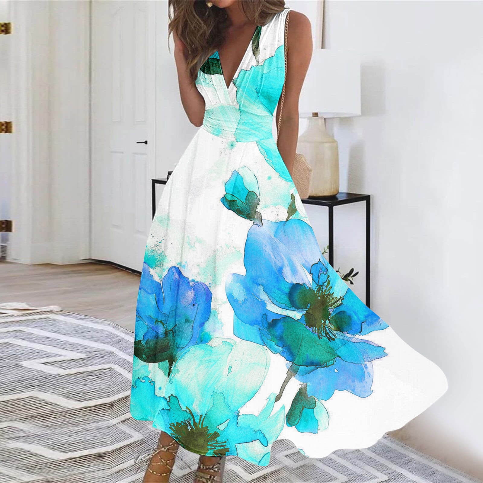 SZJXBUY Womens Sundresses Long,Hawaiian Dresses for Women 2024 Summer ...