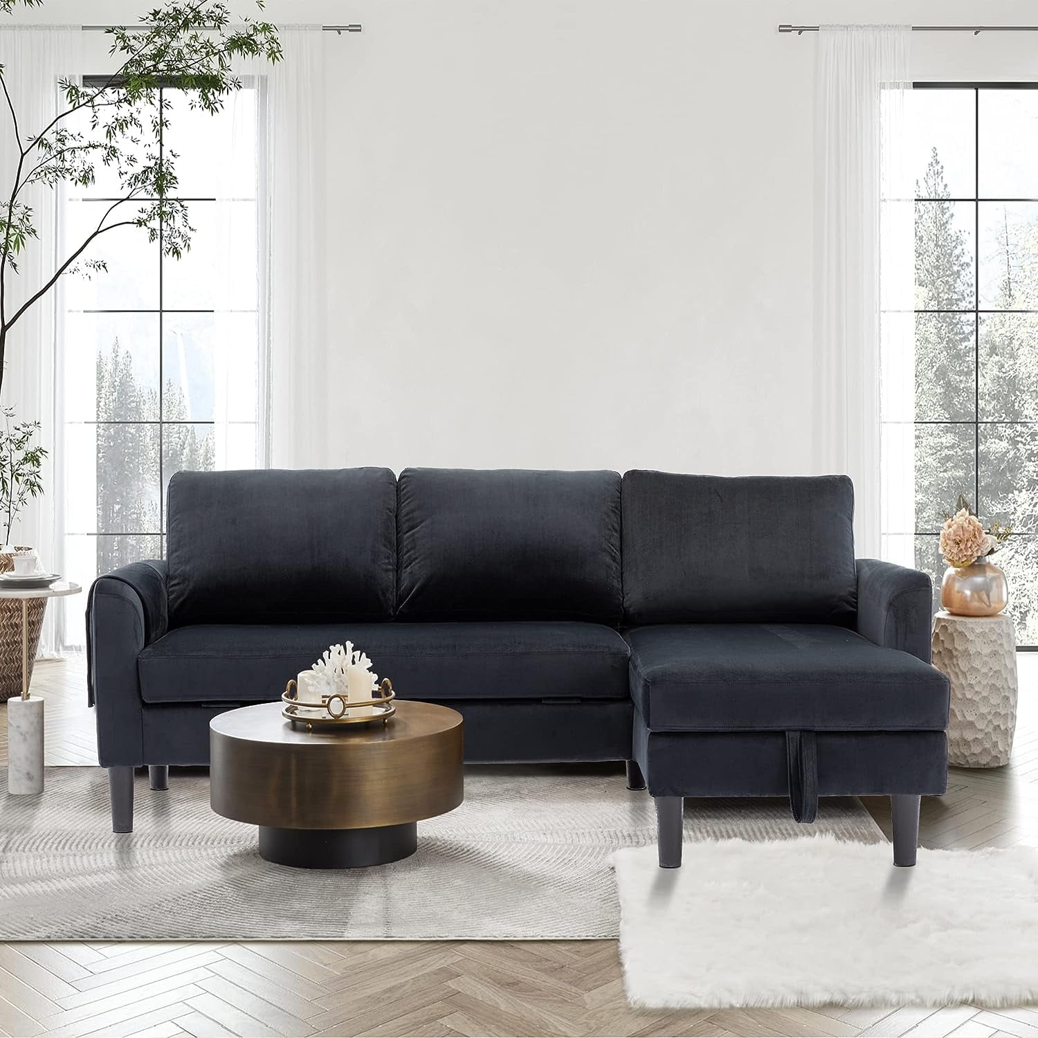 SZLIZCCC L Shaped Sectional Sofa 72" Sectional Sleeper Sectional Sofa ...