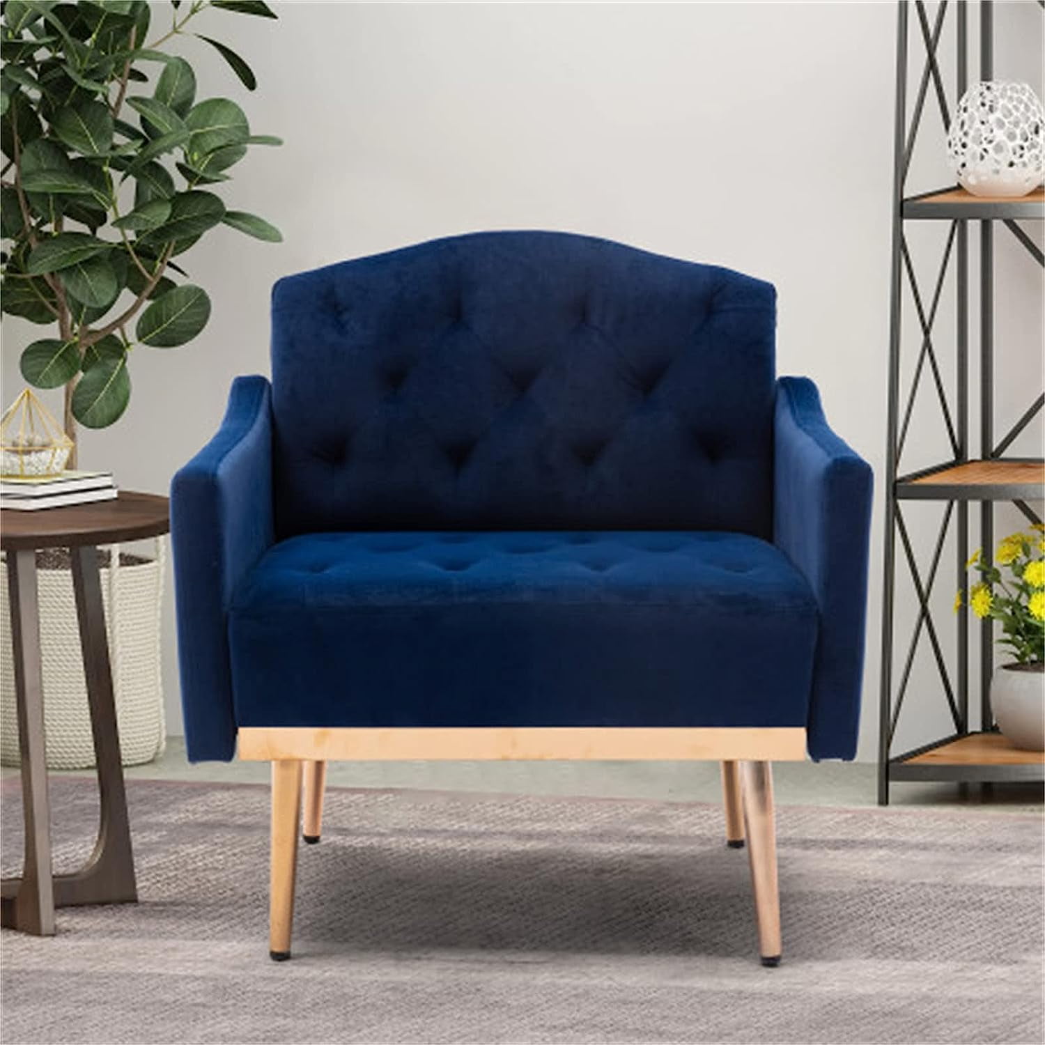 SZLIZCCC Modern Single-seat Accent Chair, Velvet upholstered Armchair ...