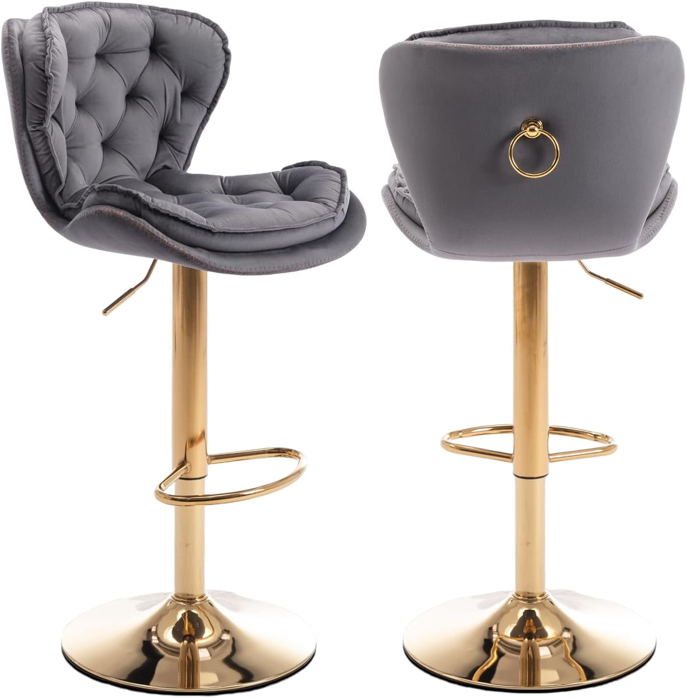 SZLIZCCC Modern Swivel Pub Height Barstool, Velvet High Dining Chair ...