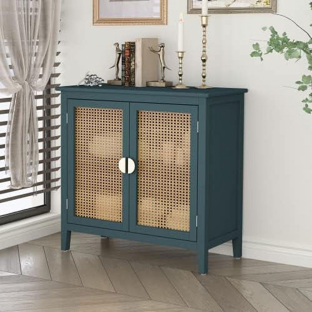 SZLIZCCC Rattan Decorated Doors Sideboards, Retro Kitchen Storage ...