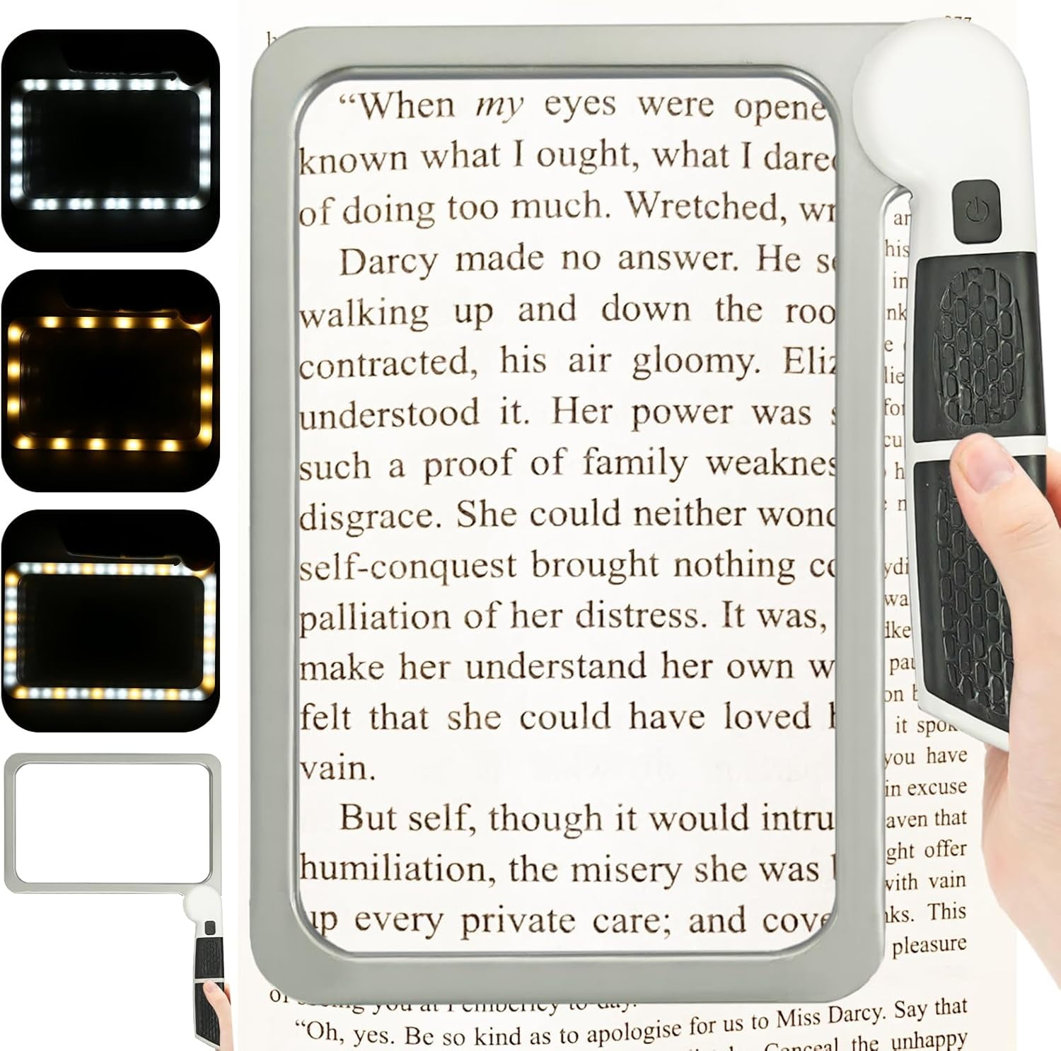 SZMDLX 5X Large Reading Magnifier, Folding Handheld Magnifying Glass ...