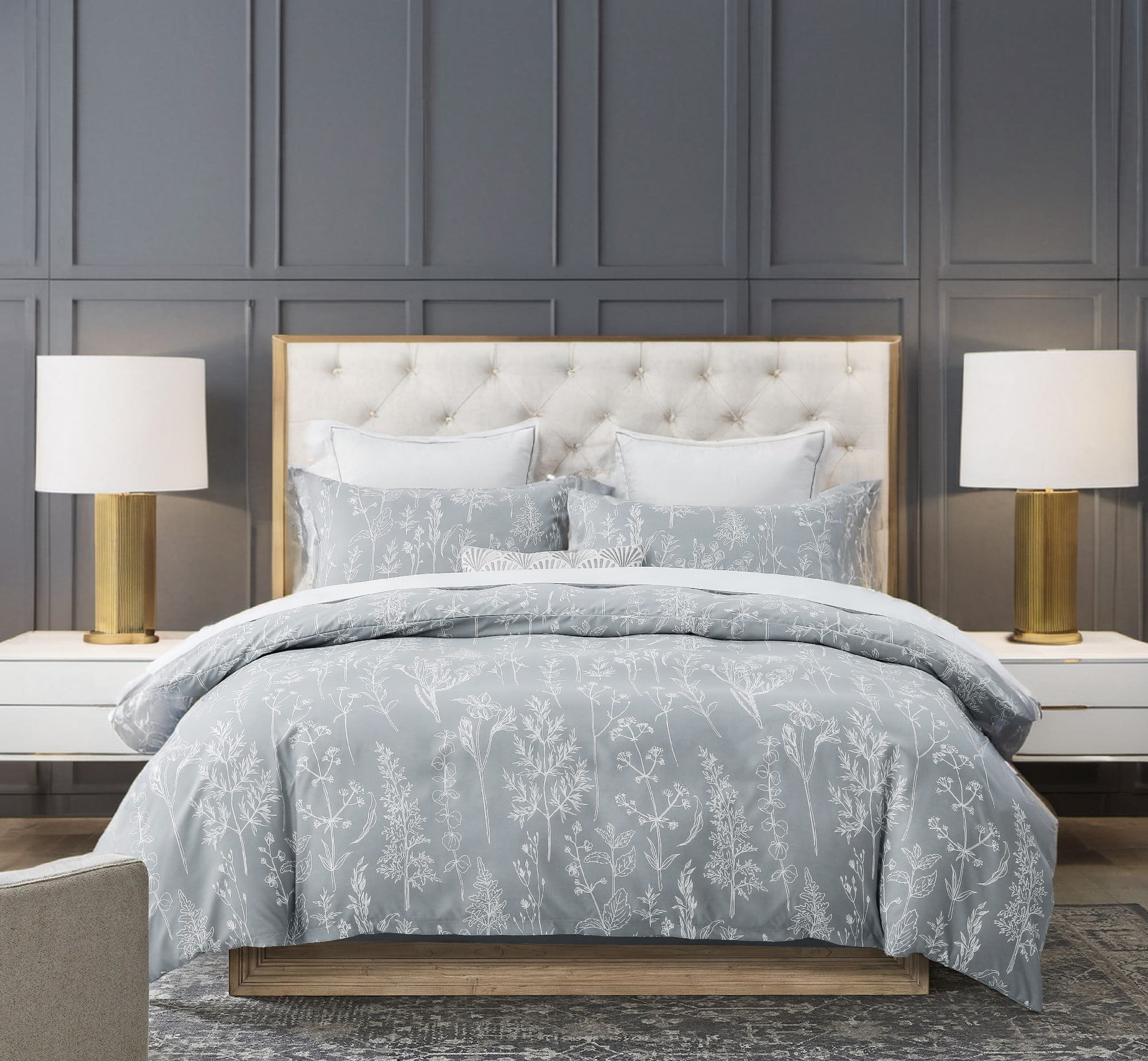 TELIZ Comforter Sets King 3 Pieces Botanical Branches Bedding Sets ...