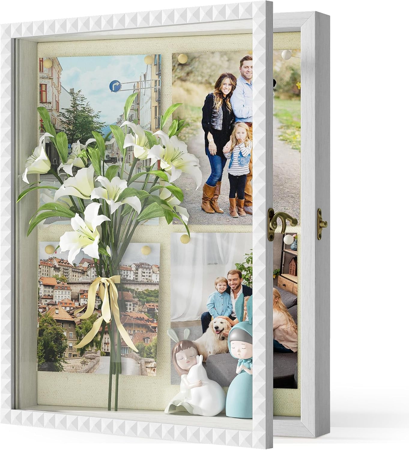 SZQINJI Shadow Box Frame 13x16 Deep Memory Box White Shadow Boxes ...