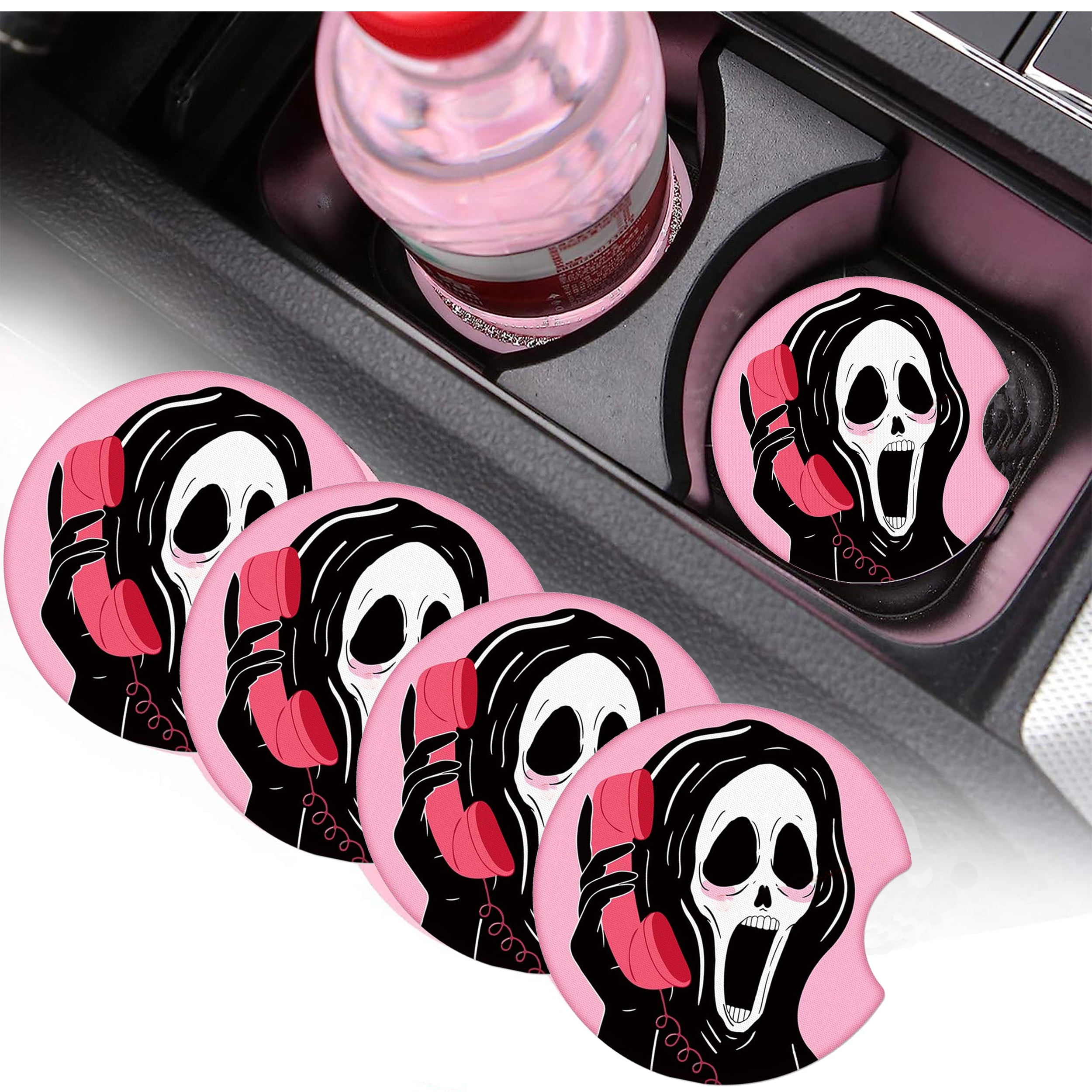 SZROBOY Car Cupholder Coaster Absorbent 4 Pack FunnyCar Cup Holder ...