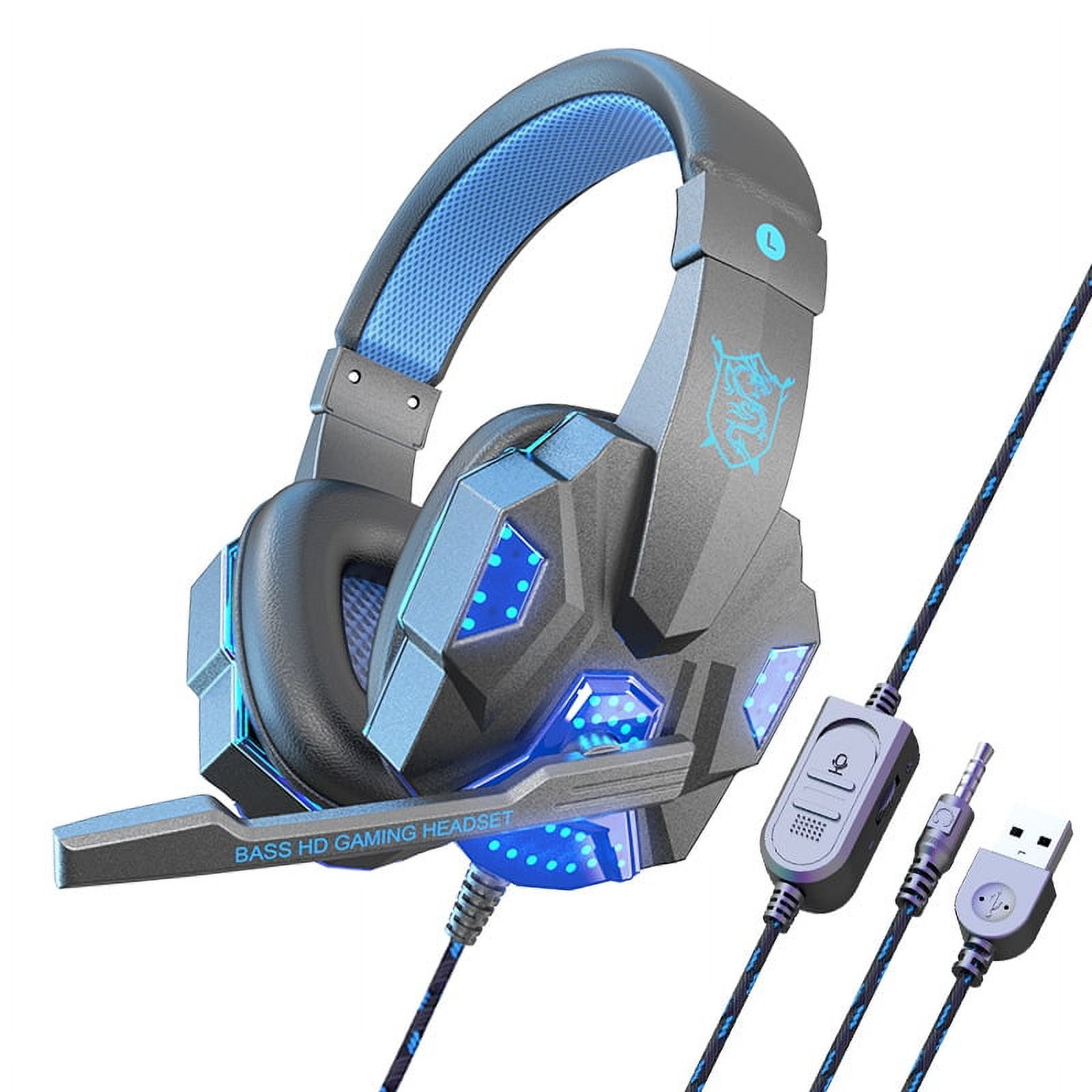 SZROBOY Gaming Headset, with RGB Light,7.1 Surround Sound Headphone ...