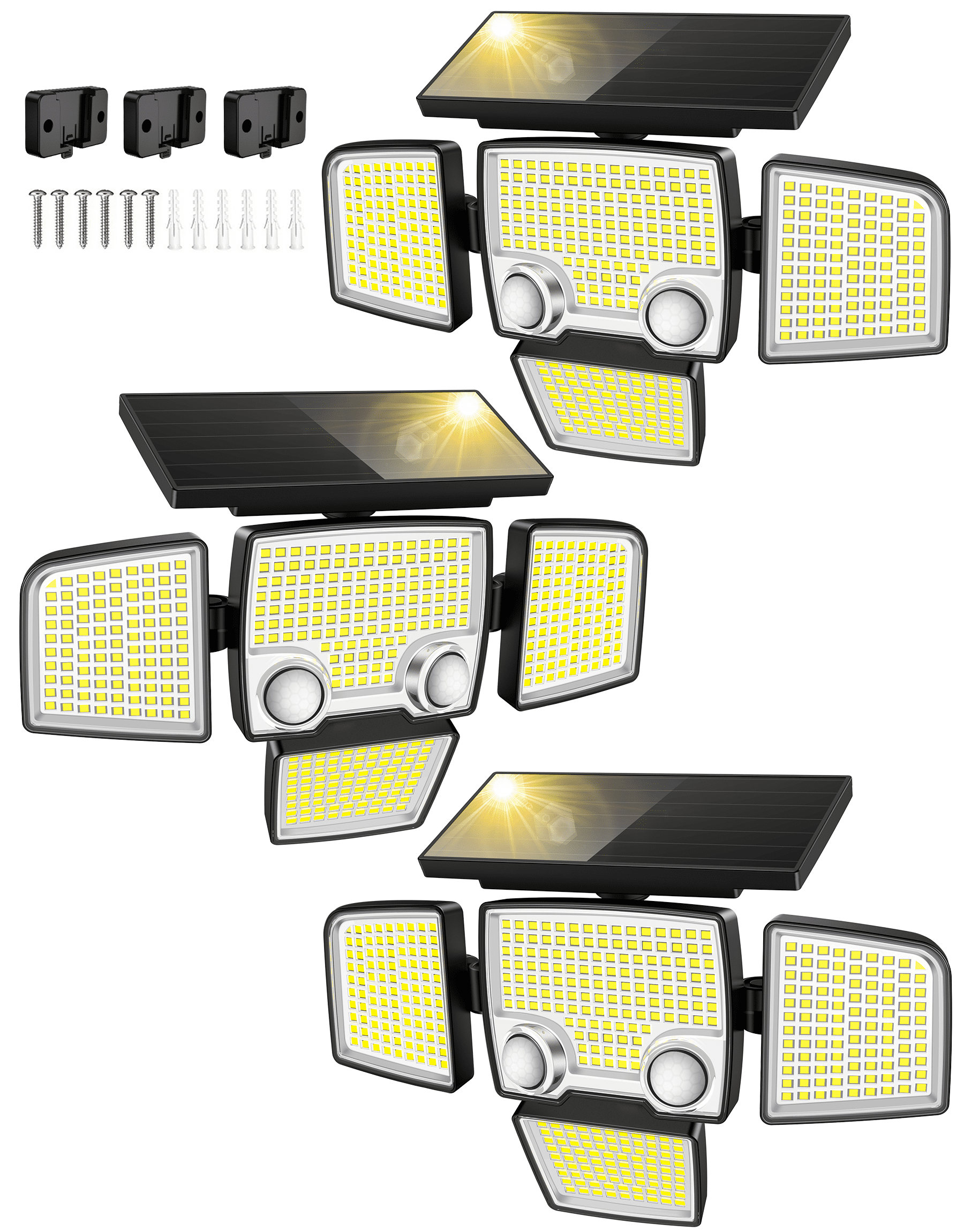 SZRSTH Super Bright Solar Powered Security Flood Light - 423 LED, Dual ...