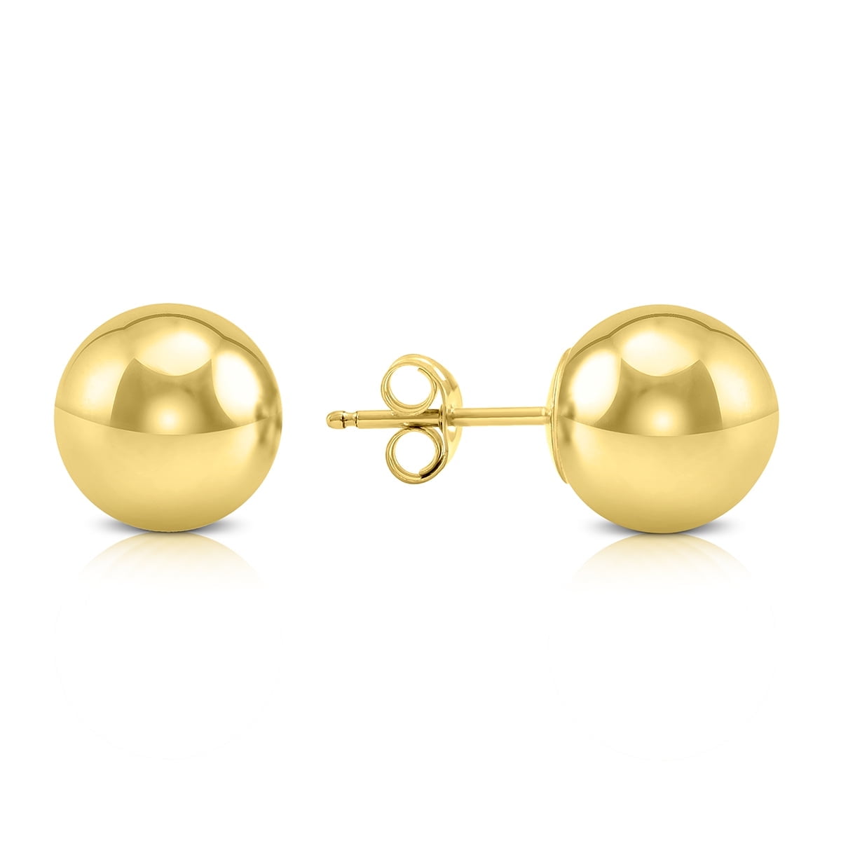 SZUL 9MM Round Ball Earrings, 14K Yellow Gold - Walmart.com