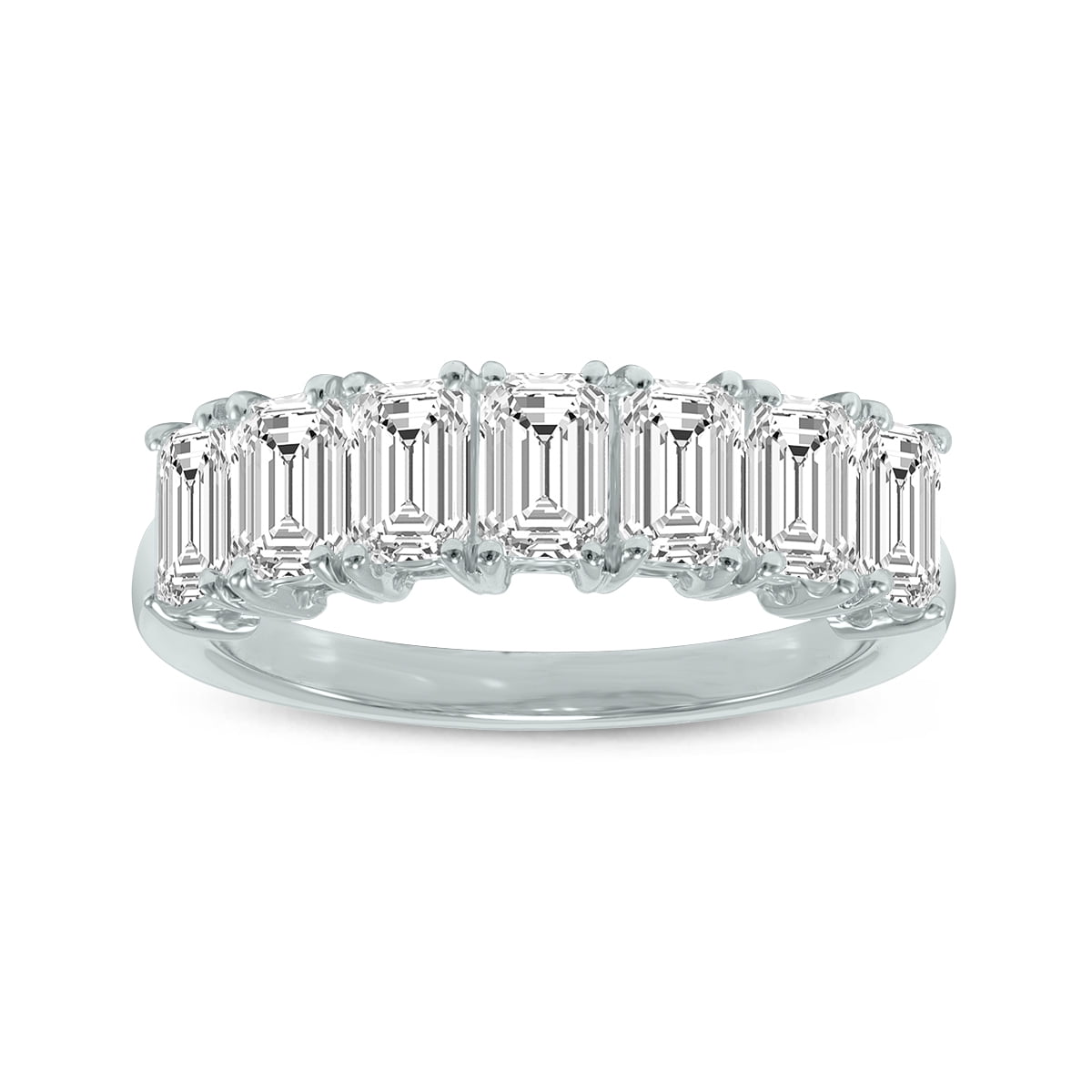 SZUL Women's 1.50 Carat TW Emerald Cut Seven Stone Lab Grown Diamond ...