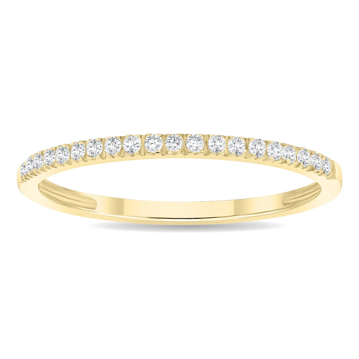 SZUL Women's 1/6 Carat TW Thin Diamond Band in 10K Yellow Gold (J-K-L ...