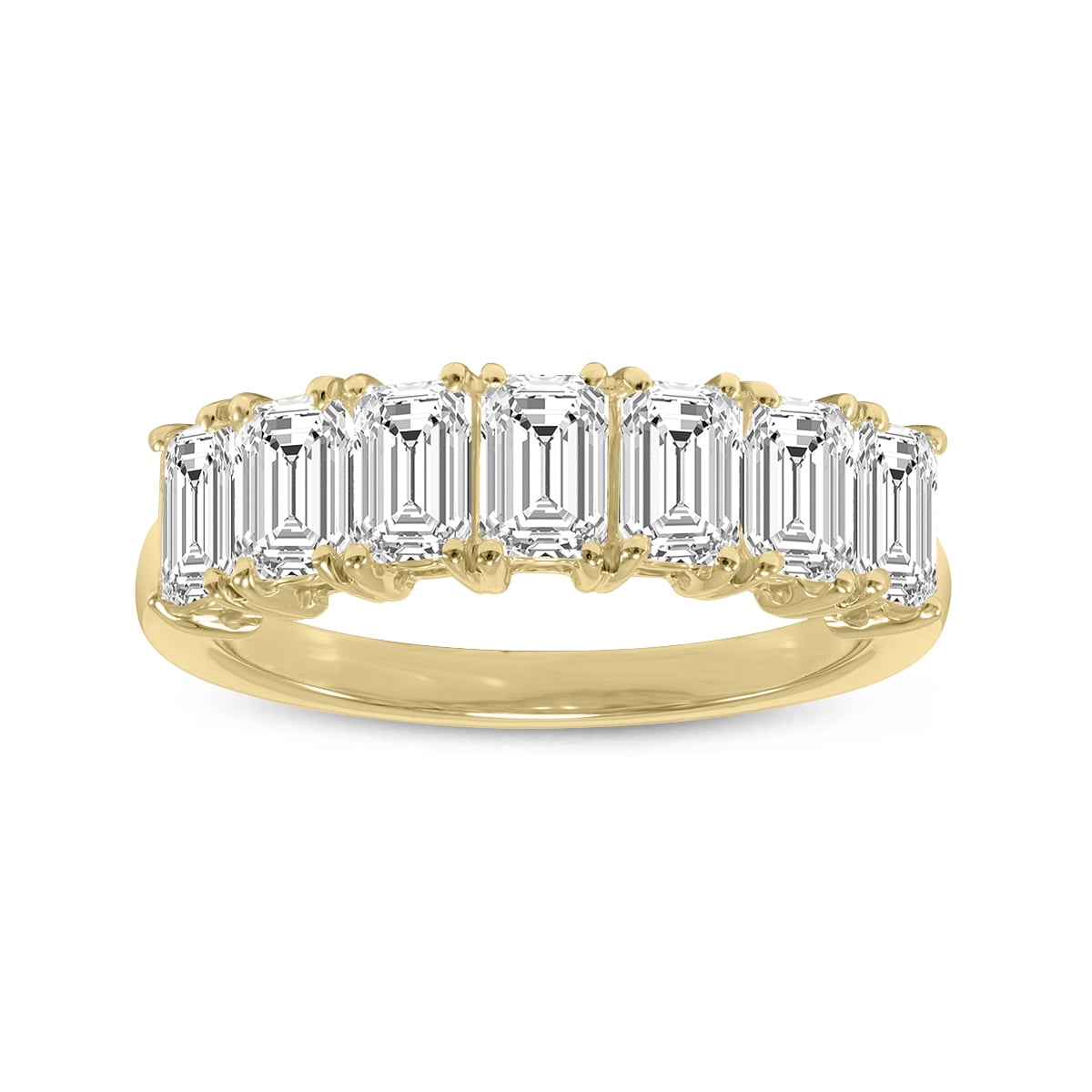SZUL Women's 1 Carat TW Emerald Cut Seven Stone Lab Grown Diamond ...
