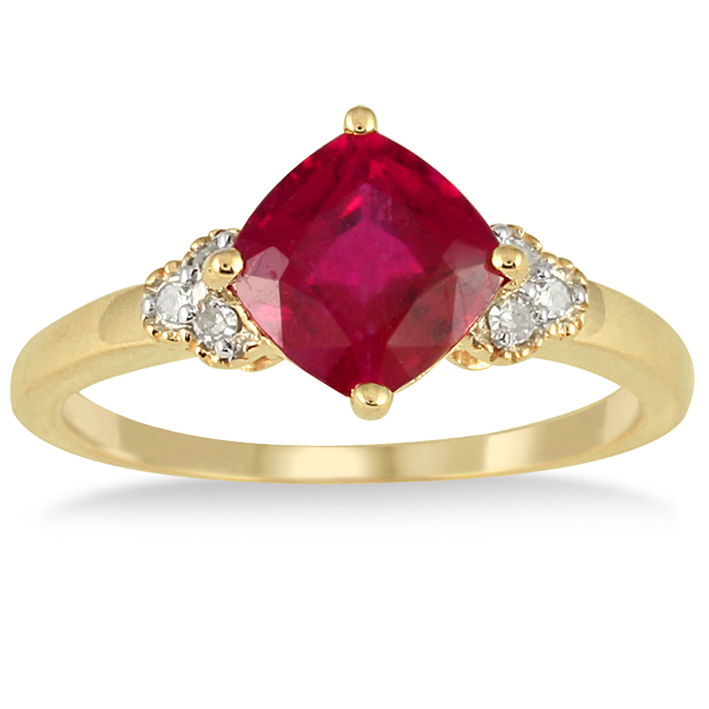 10k gold cushion cut gemstone ring - Walmart.com