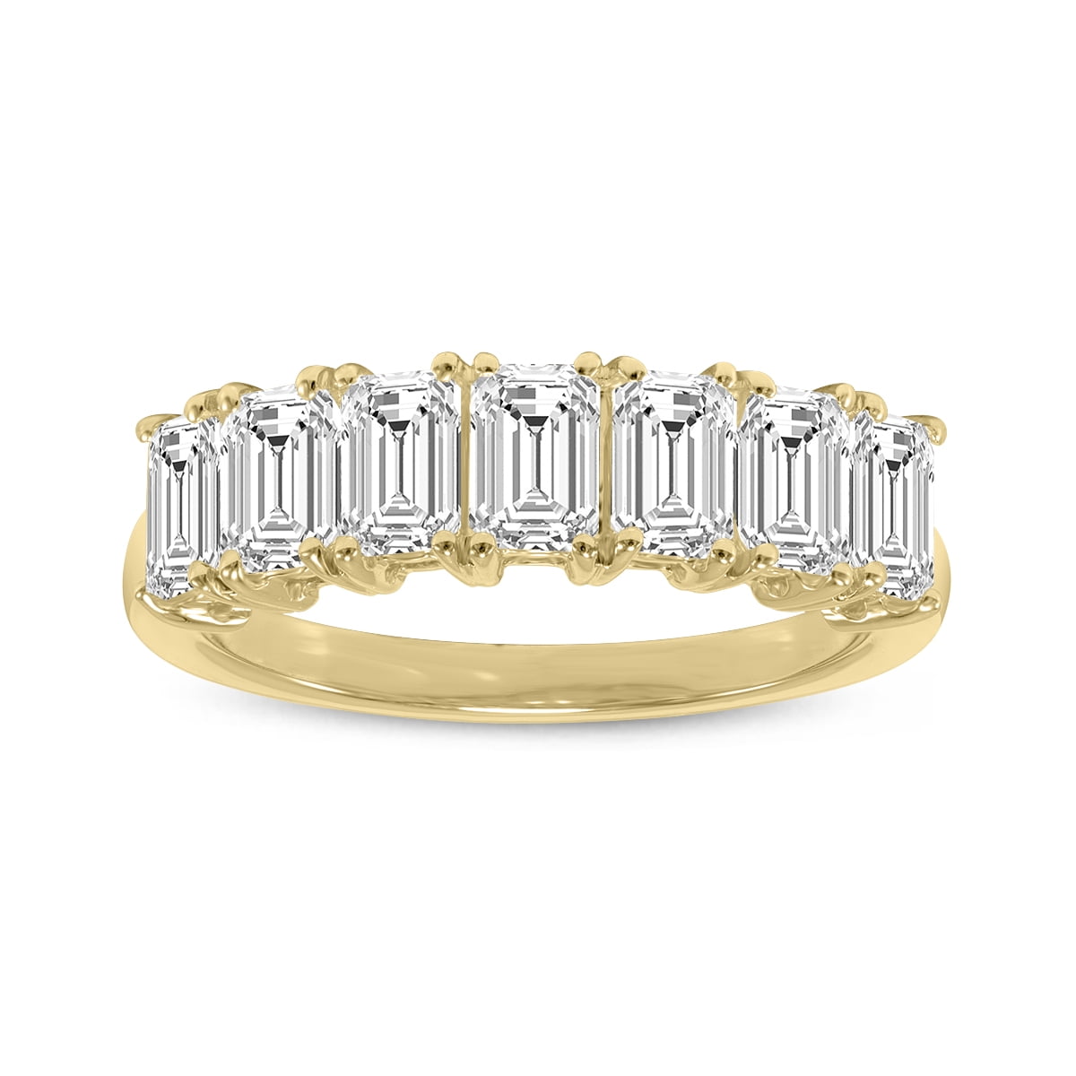 SZUL Women's 2.50 Carat TW Emerald Cut Seven Stone Lab Grown Diamond ...