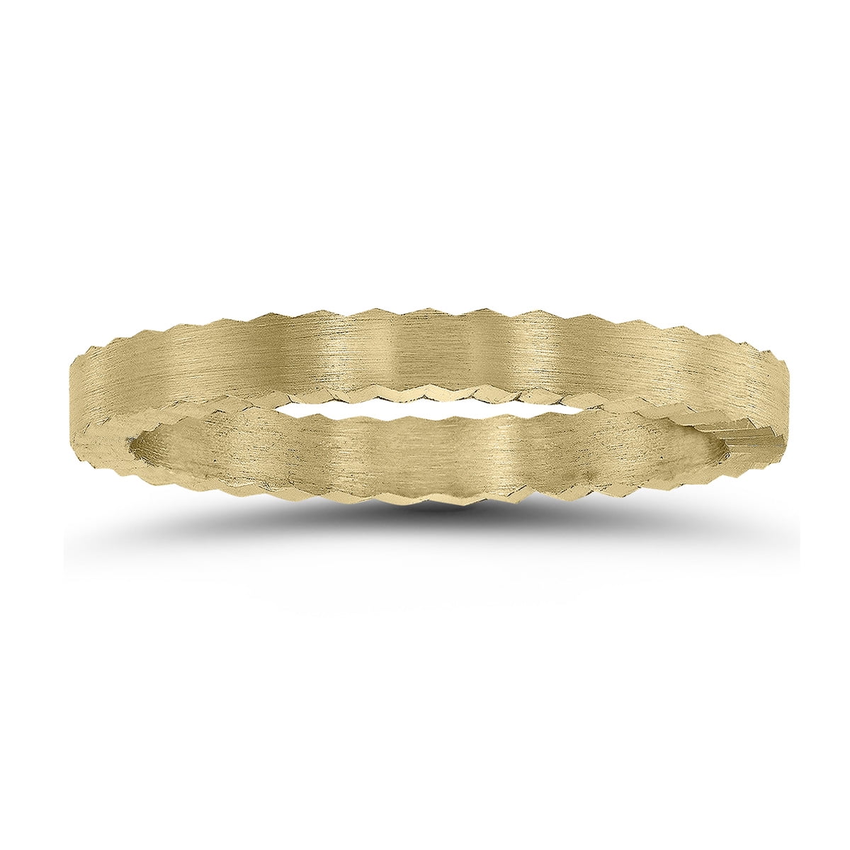 SZUL Women's 2MM Matte Finish Jagged Edge Crown Wedding Band in 14K ...